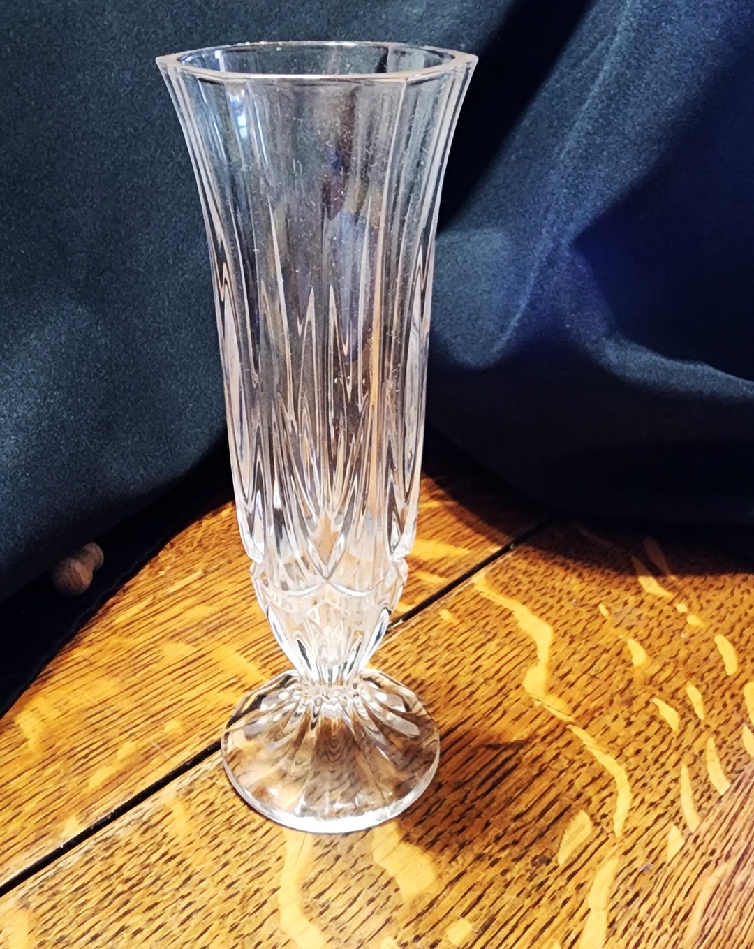 Vintage 7" Cut Crystal Vase - Etsy