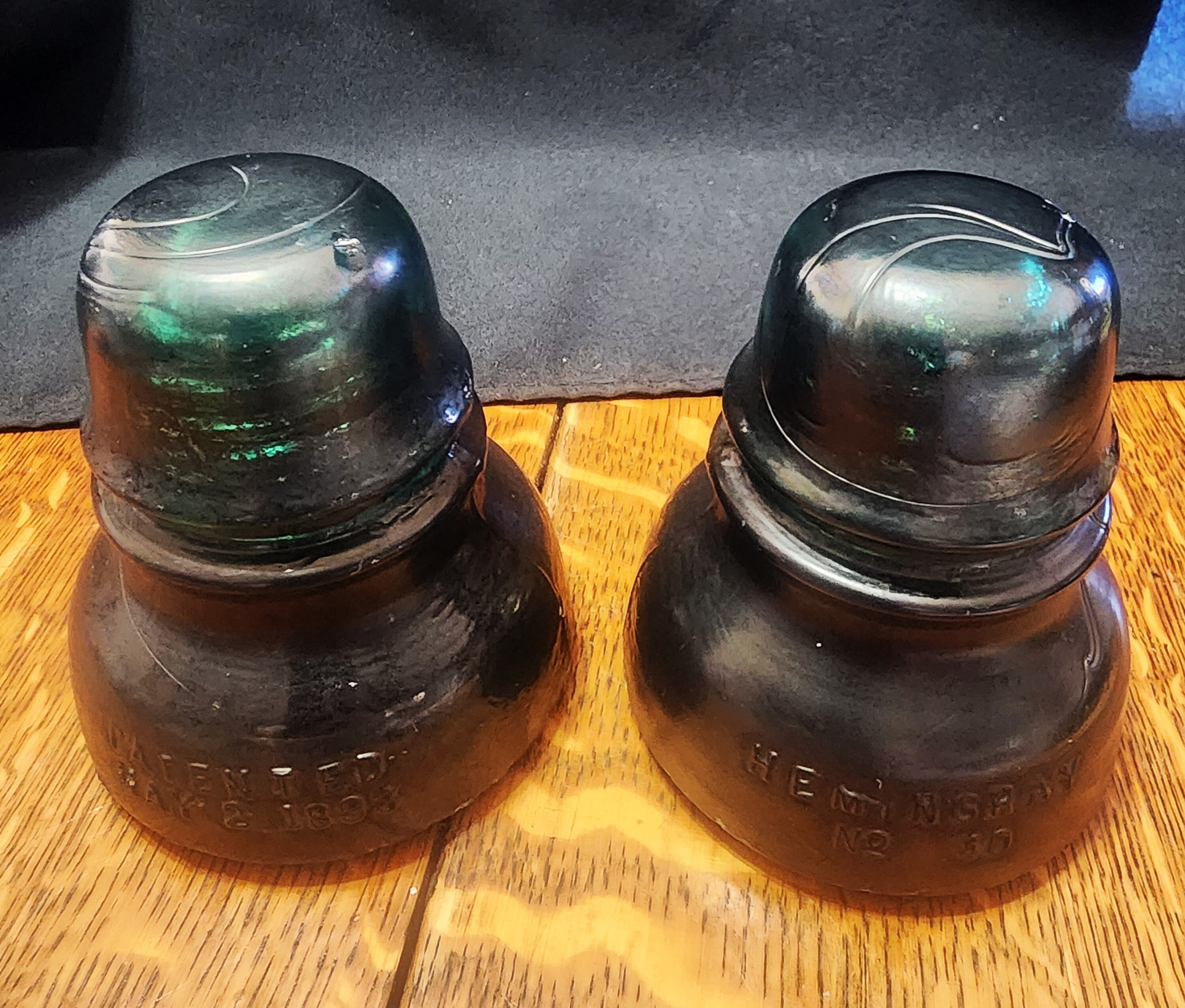 Vintage Blue Glass Telephone Insulators Hemingray 40 P May 2 - Etsy