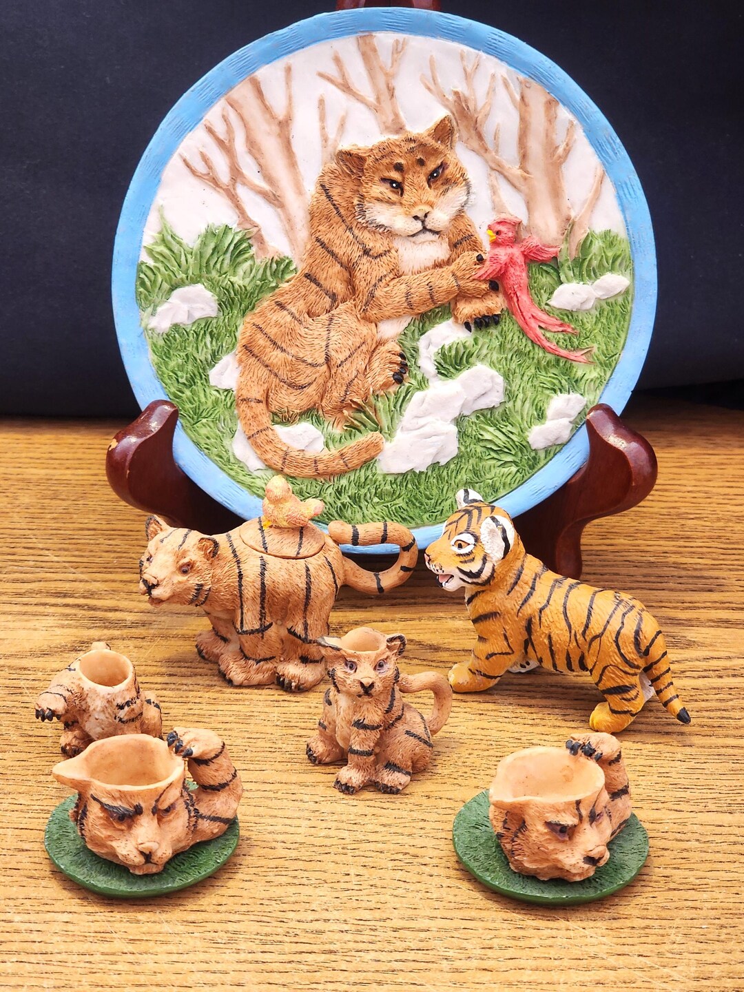 Vintage Miniature Tiger Tea Set - Rare! - Etsy