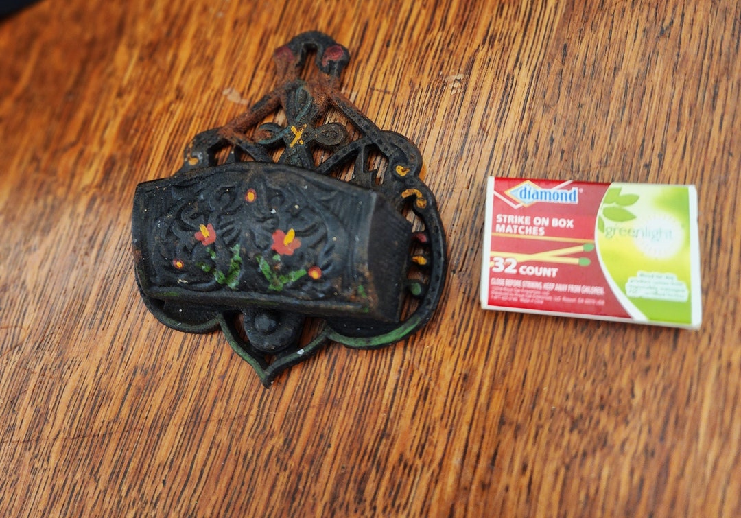 Vintage Cast Iron Match Safe - Etsy