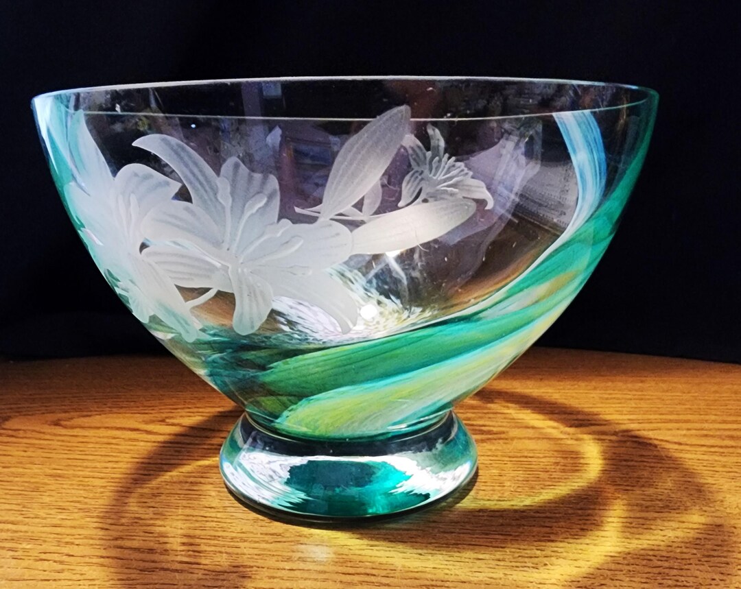 Vintage Crystal Carthness Scotlund8" Orchid Bowl - Stunning! - Etsy