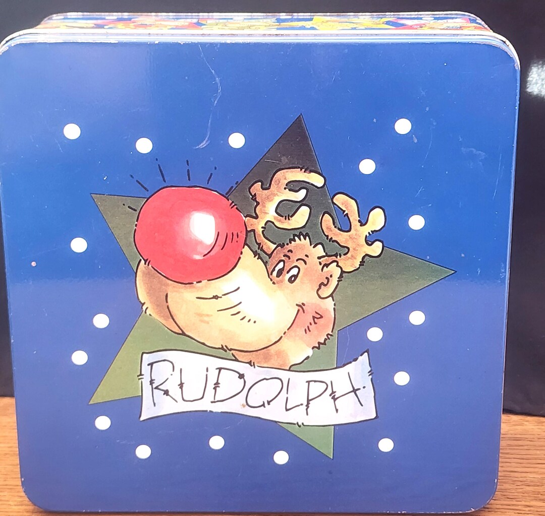 Vintage Rudolph the Red Nose Reindeer Tin - Etsy