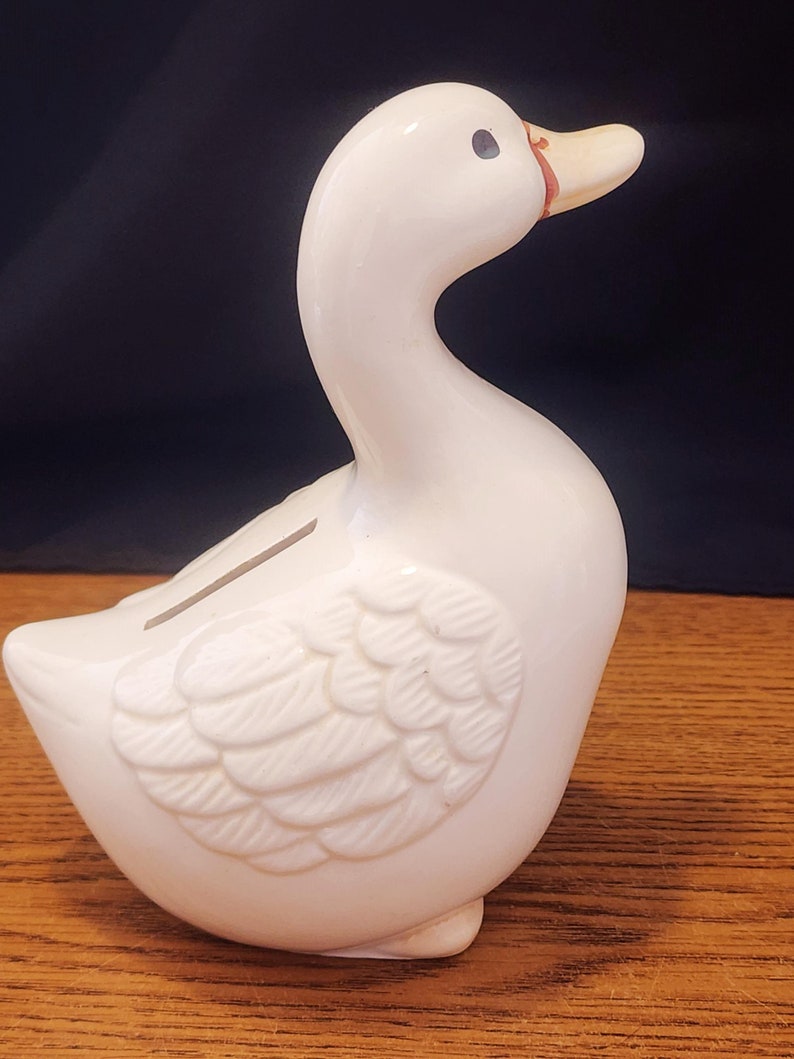 Vintage White Duck Bank - Etsy