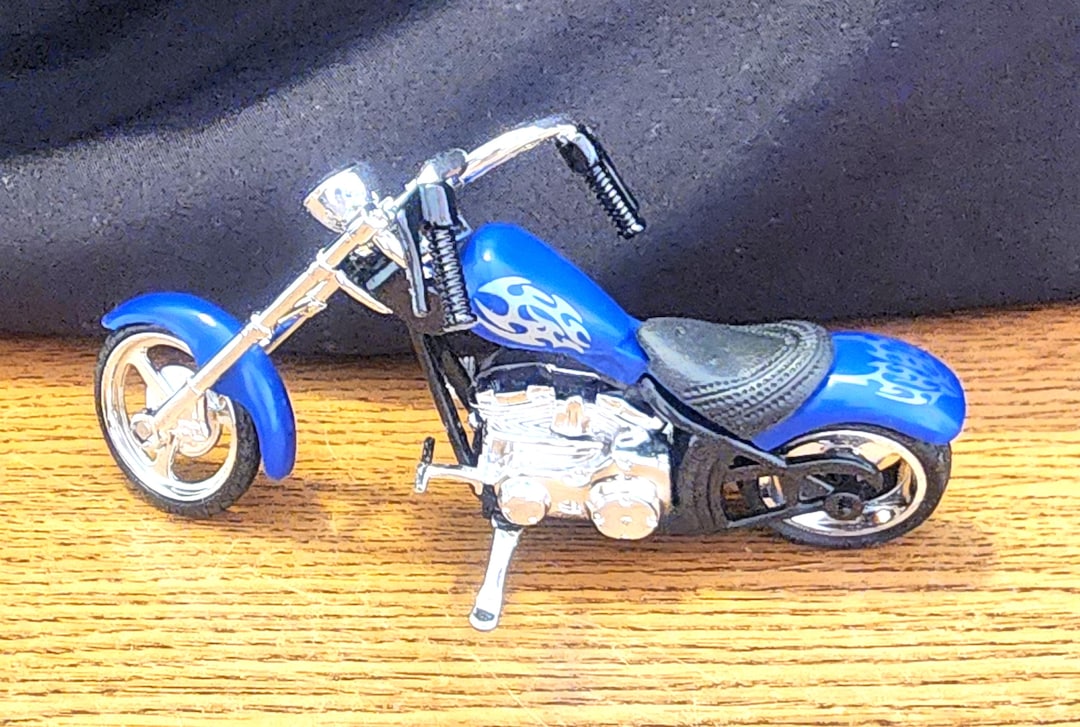 Vintage Blue Toy Chopper Motorcycle - Etsy