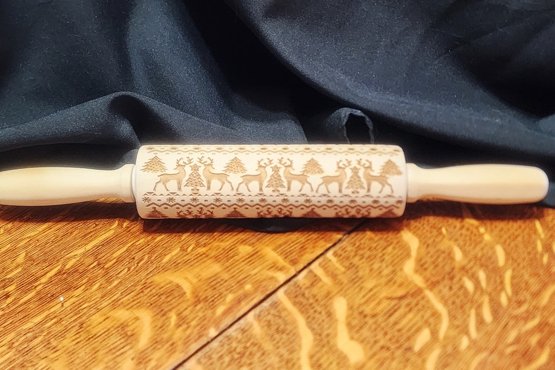 Vintage Christmas Cookie Roller With Deer - Etsy