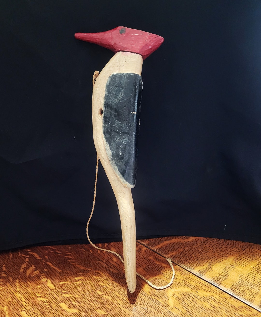 Vintage Wood Woodpecker With a String for Door Knock - Etsy