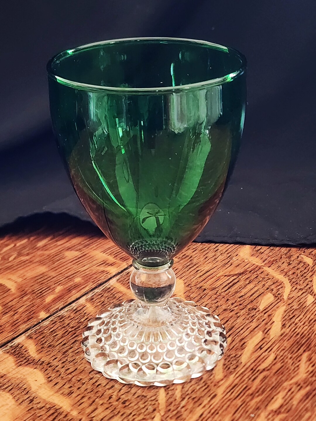 Vintage Forest Green Glass With Candlestick Like Bottom - Etsy