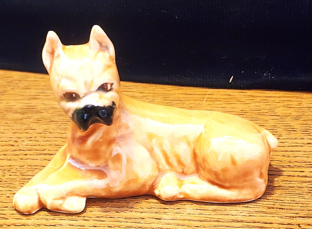 Vintage Miniature Ceramic Boxer - Very Cute - Etsy