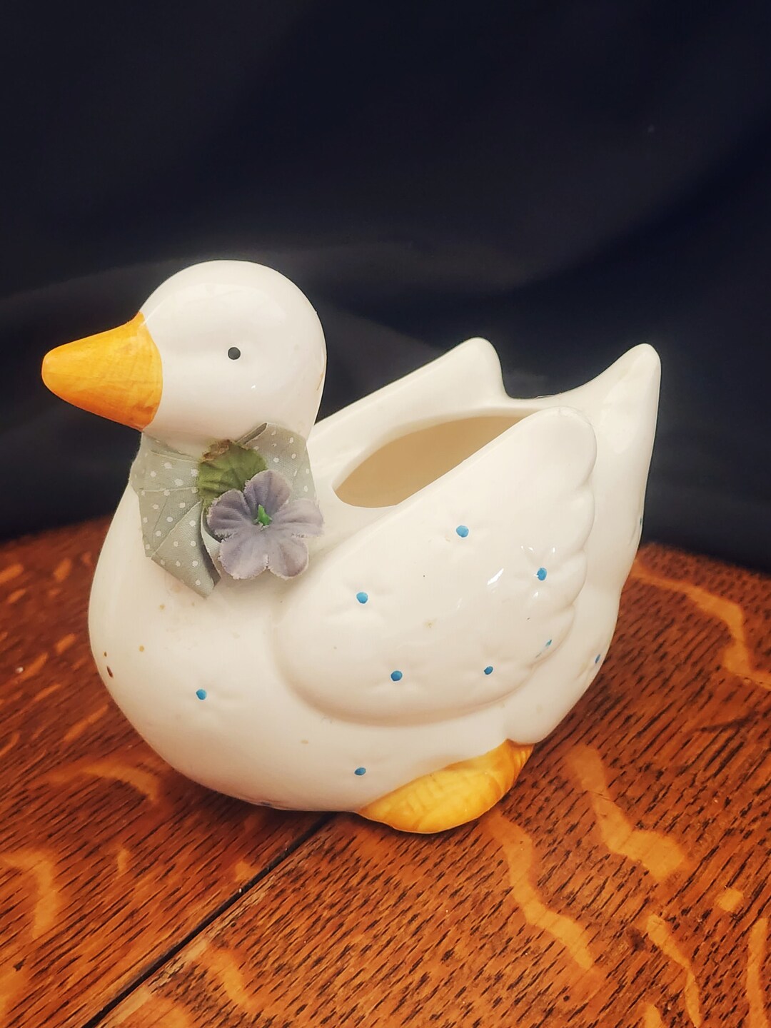 Vintage Ceramic Duck Planter - Etsy