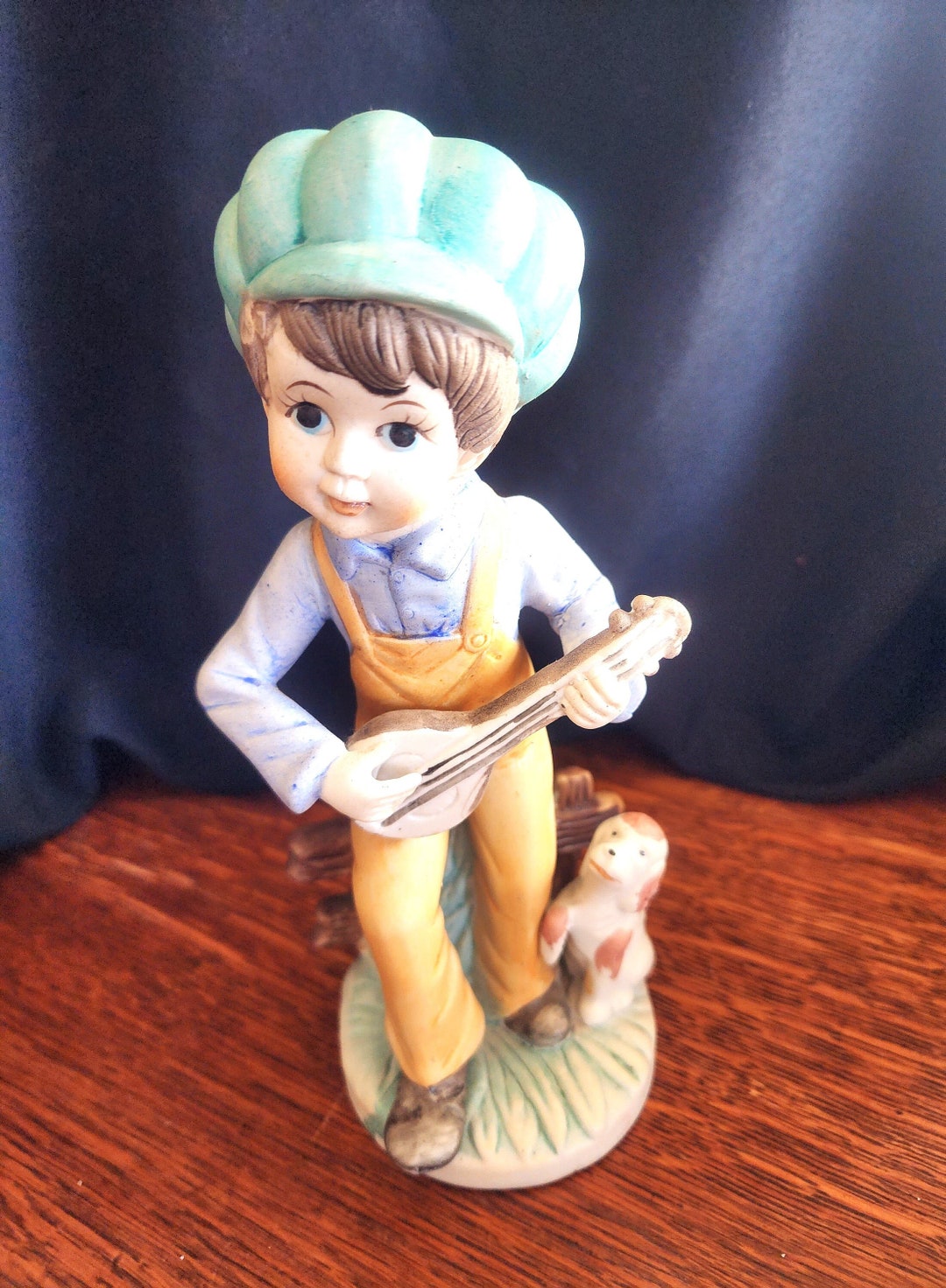Vintage Blue Hat Boy Playing Banjo - Etsy