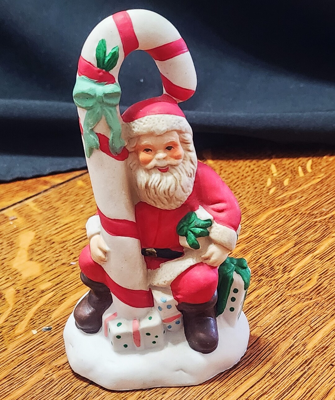 Vintage Santa With Candy Cane Figurine - Etsy