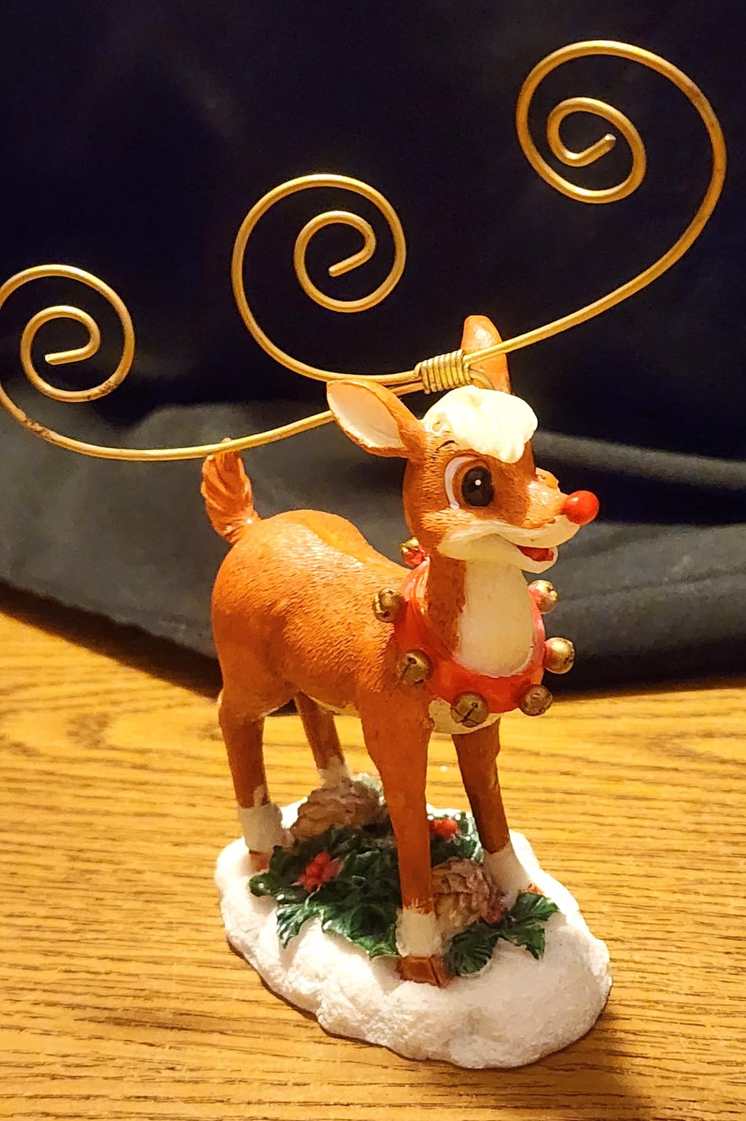 Vintage Rudolph Statue With Long Antlers and a Red Nose - Etsy