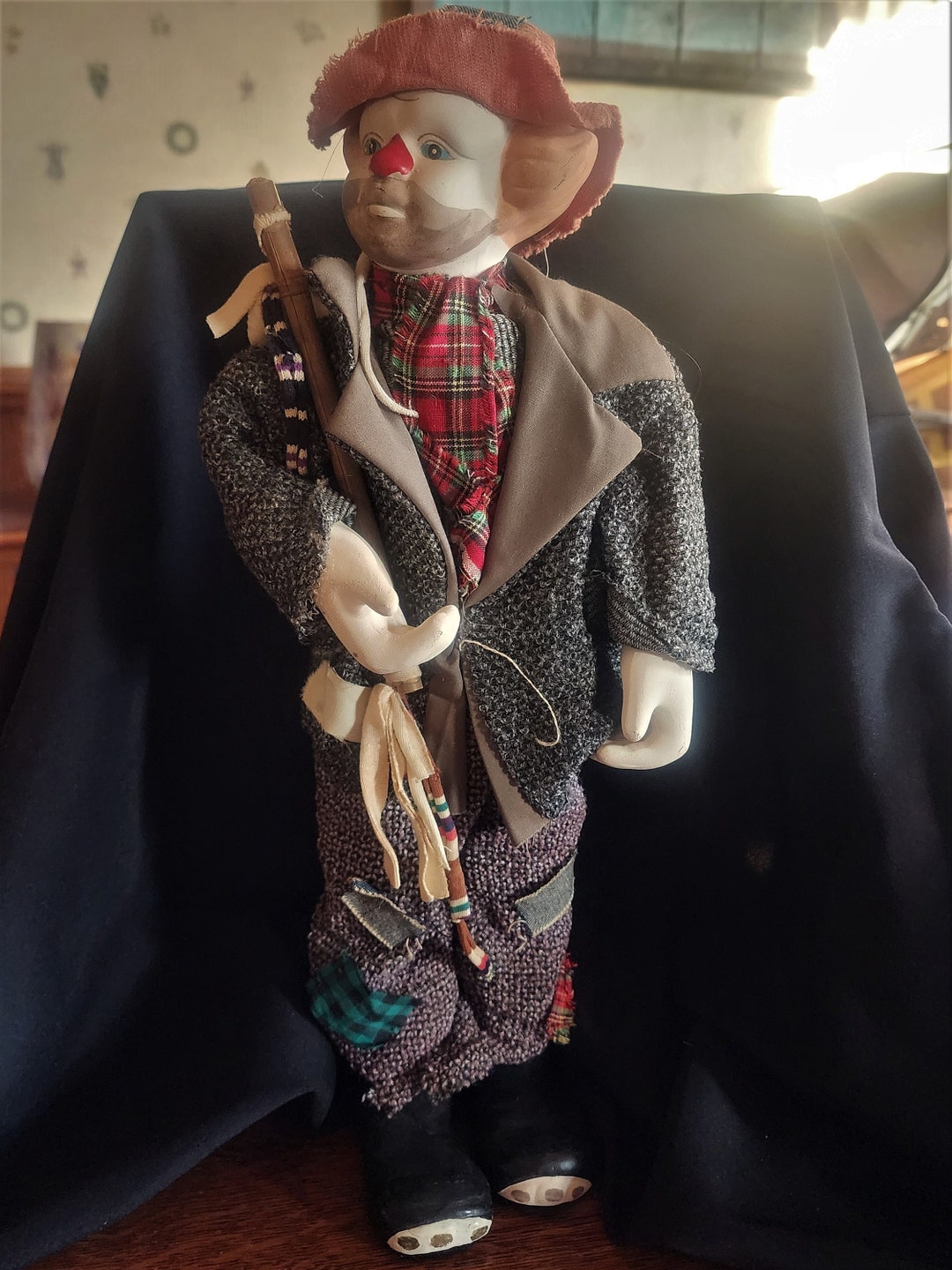 18" Hobo Clown With Broom - Etsy