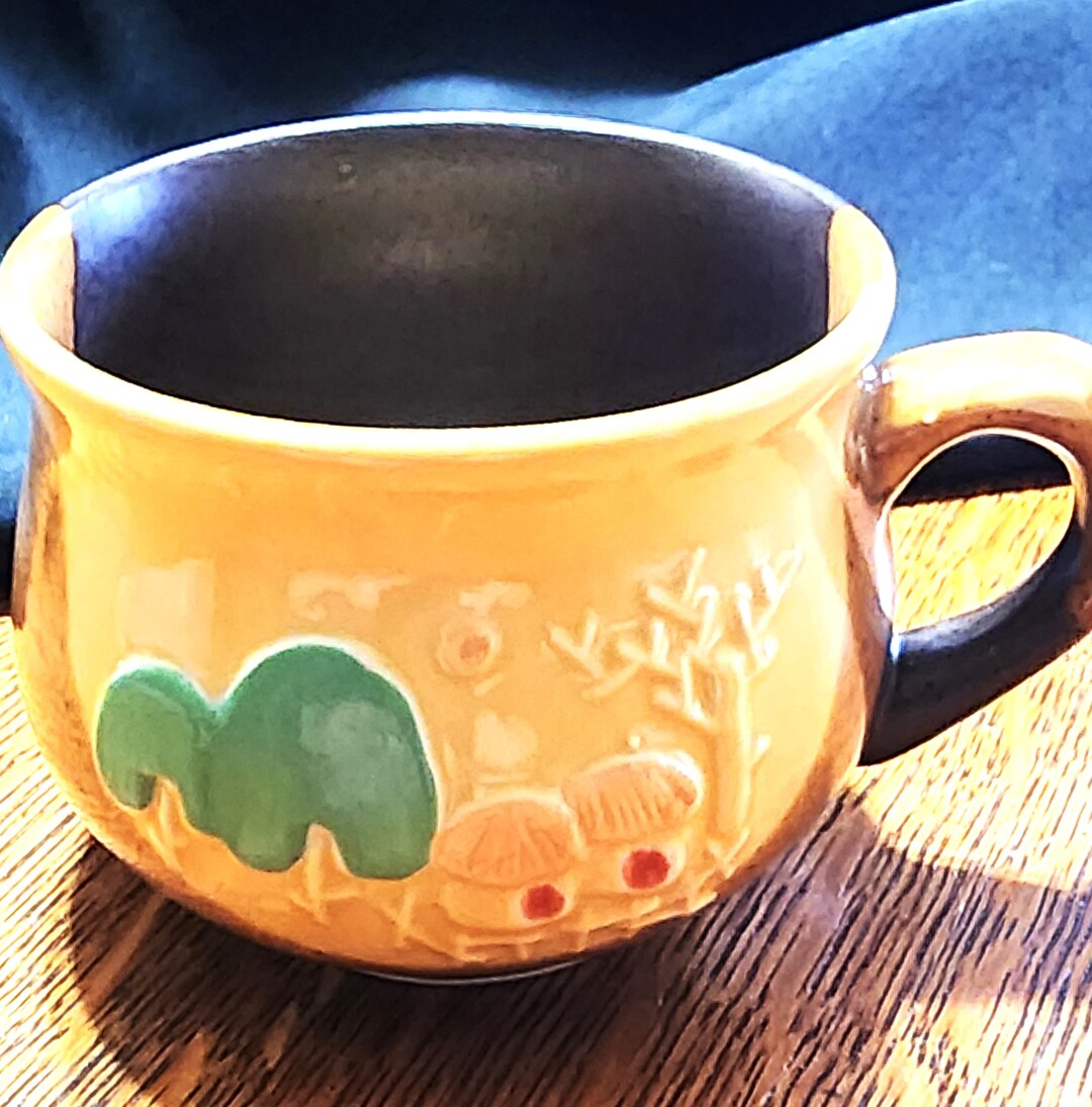 Vintage Ceramic Mug With Asian Style Houses - Etsy