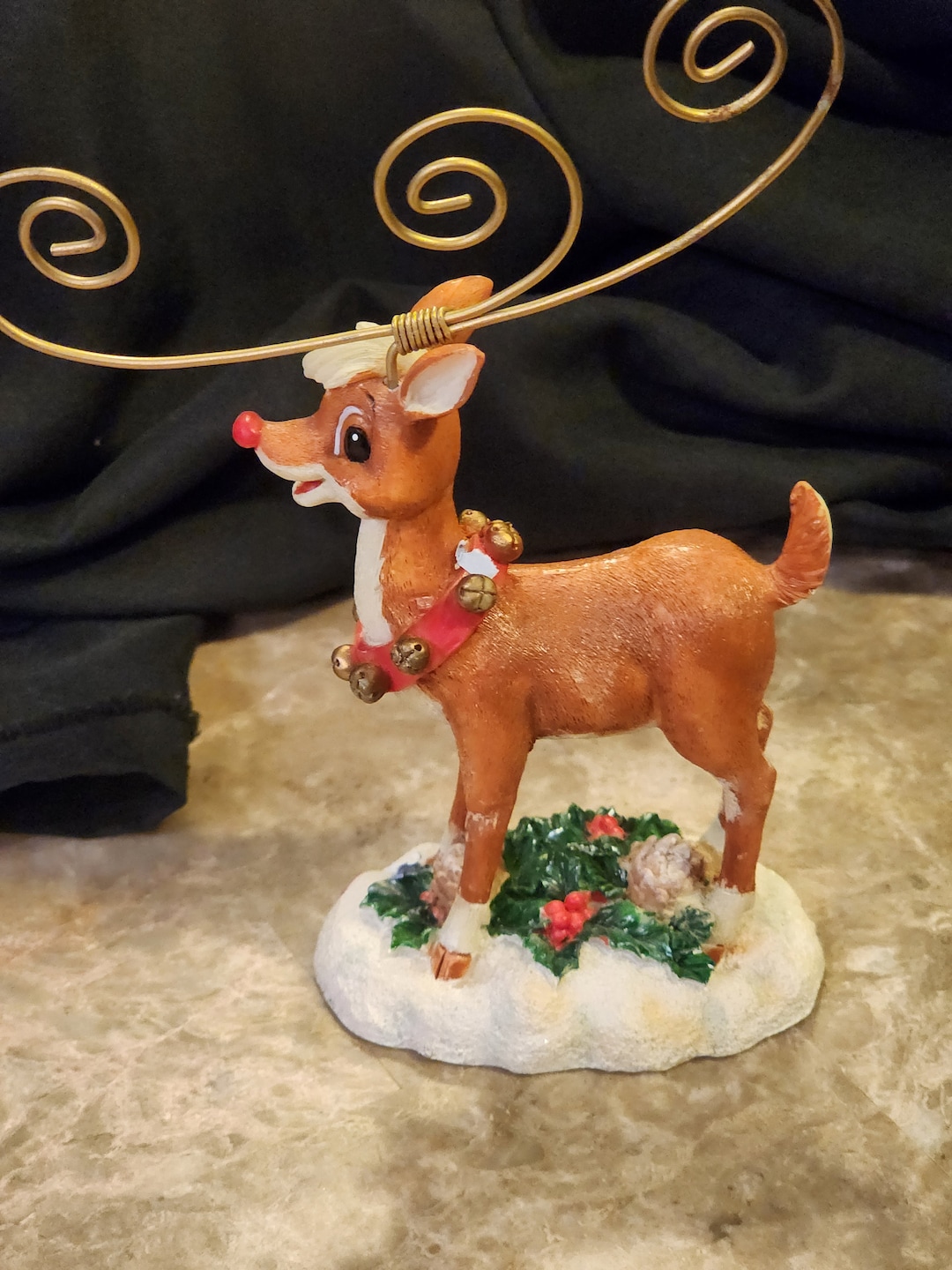 Vintage Rudolph Statue With Long Antlers and a Red Nose - Etsy