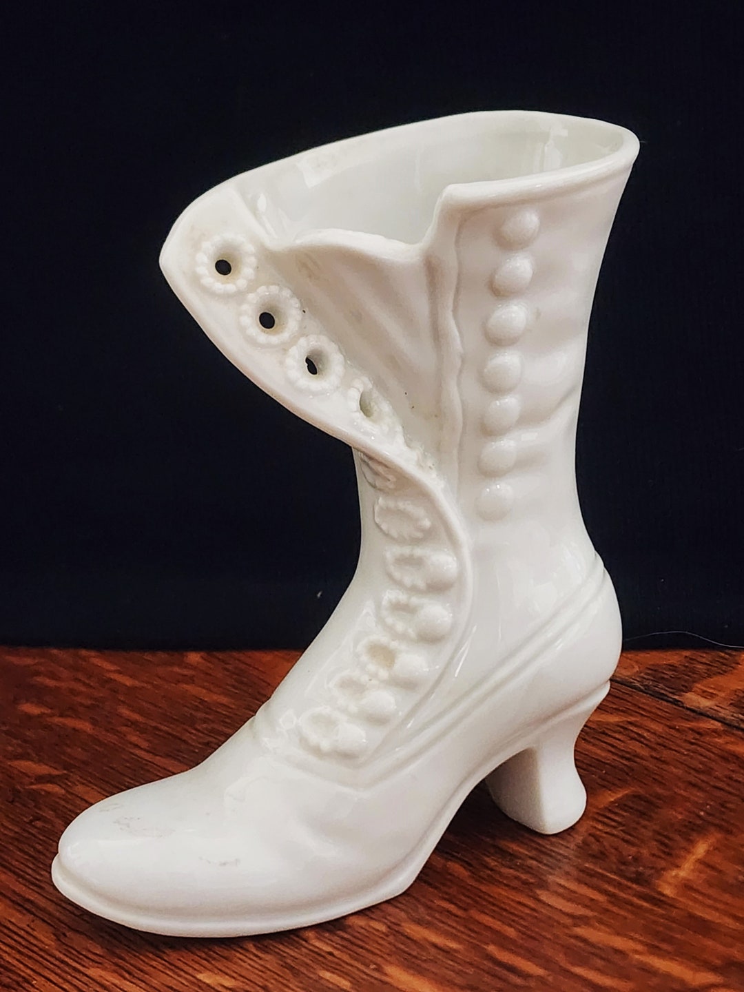 Vintage Victorian White Porcelain Boot - Etsy