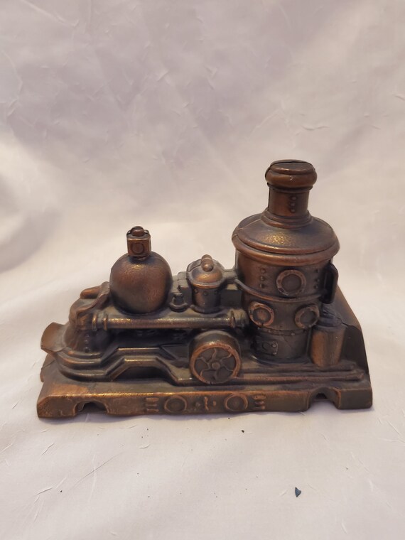Vintage Coin Bank Locomotive - Etsy