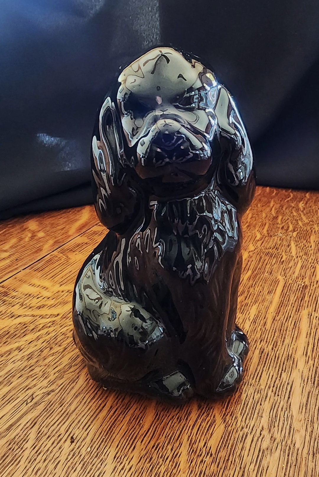 Vintage High Gloss Black Lab Statue - Etsy