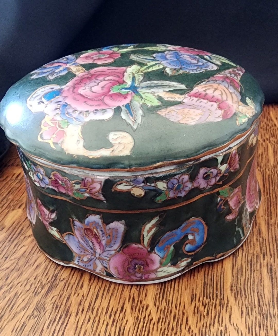 Vintage Hand Painted Porcelain Trinket Box China - Etsy