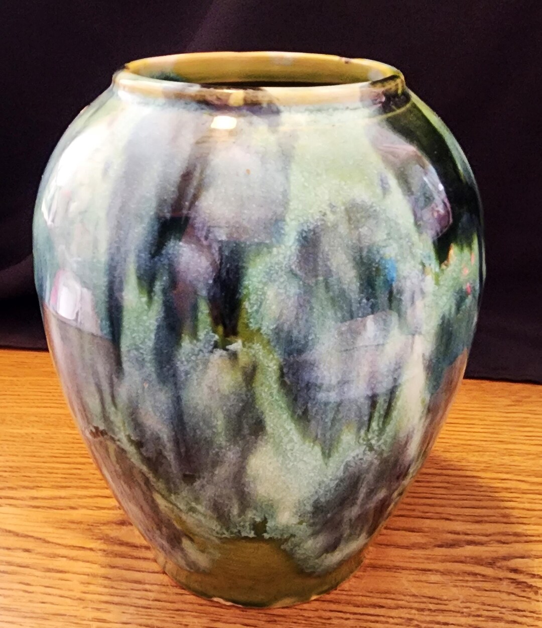 Vintage Green Turquoise Drip Pottery Vase - Etsy