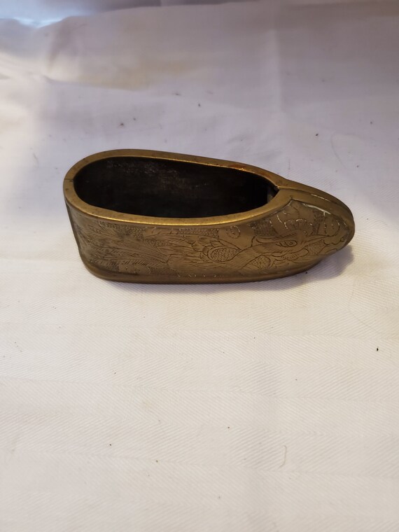 Vintage Solid Brass Shoe Ashtray - Etsy