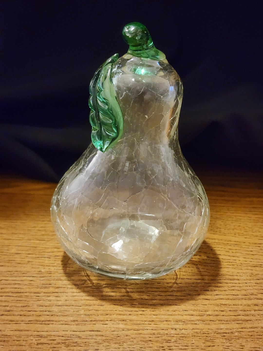 Vintage Blown Glass Pear With Crackle Look 4" - Etsy