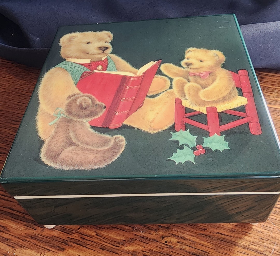 Vintage Hallmark Inc Willitts Music Box With Two Bears - Etsy
