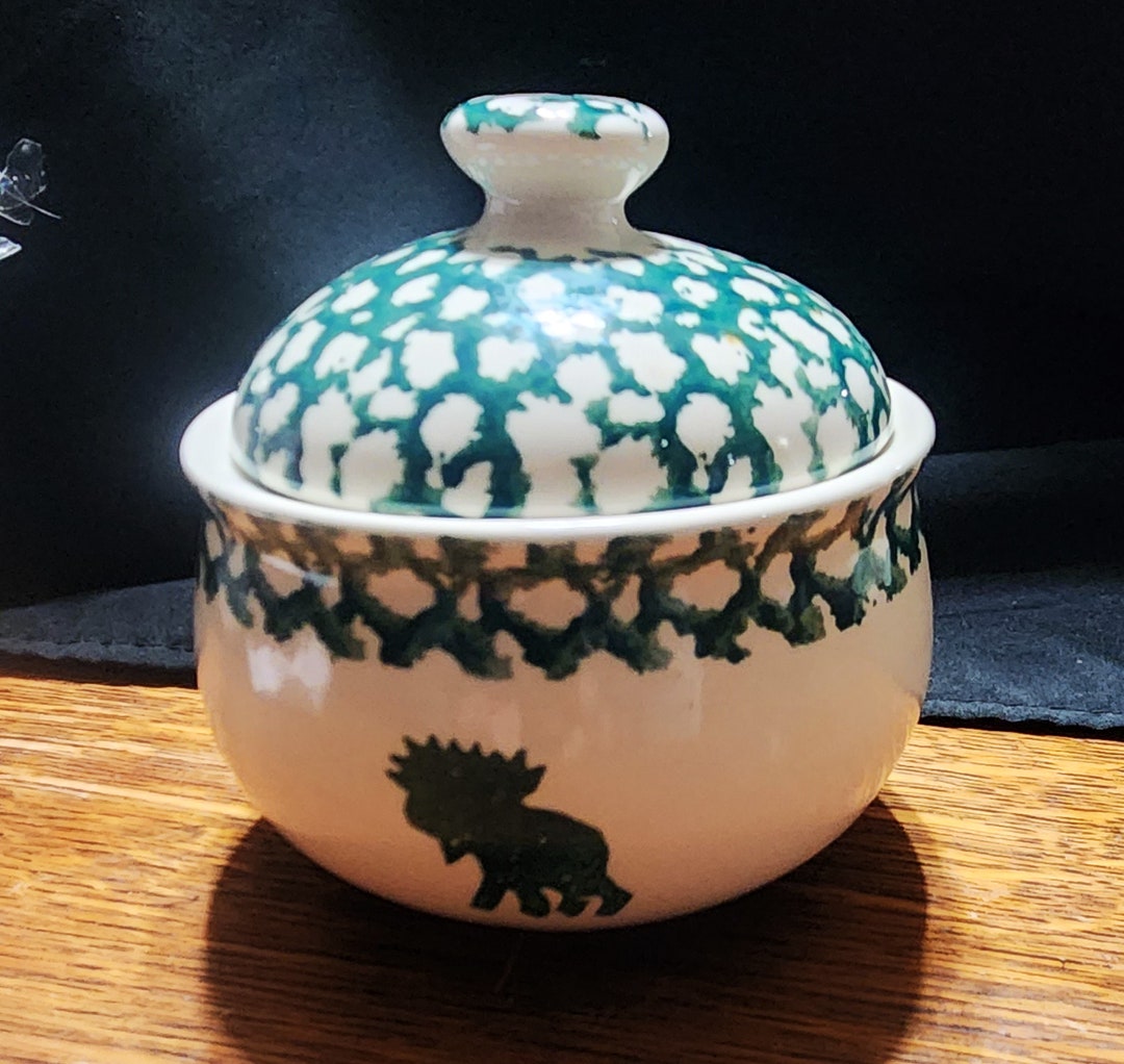 Vintage Folk Craft Green Moose Small Cookie Jar by Tienshen - Etsy