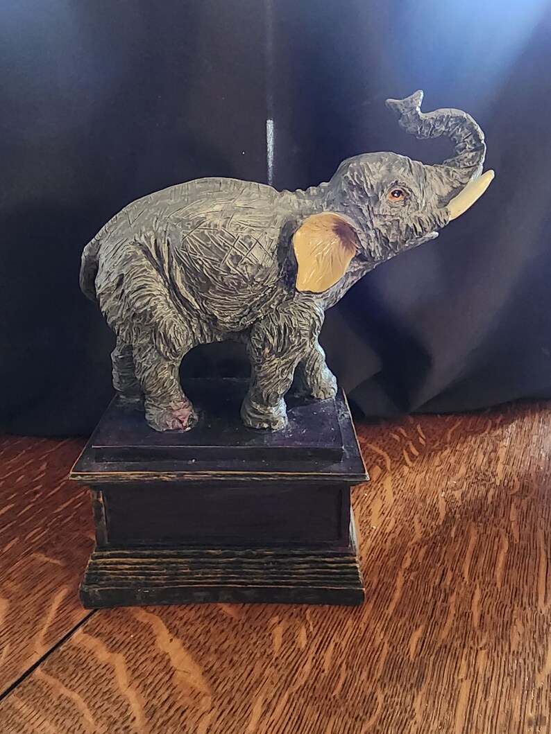 Vintage Large Resin Elephant Statue - Etsy