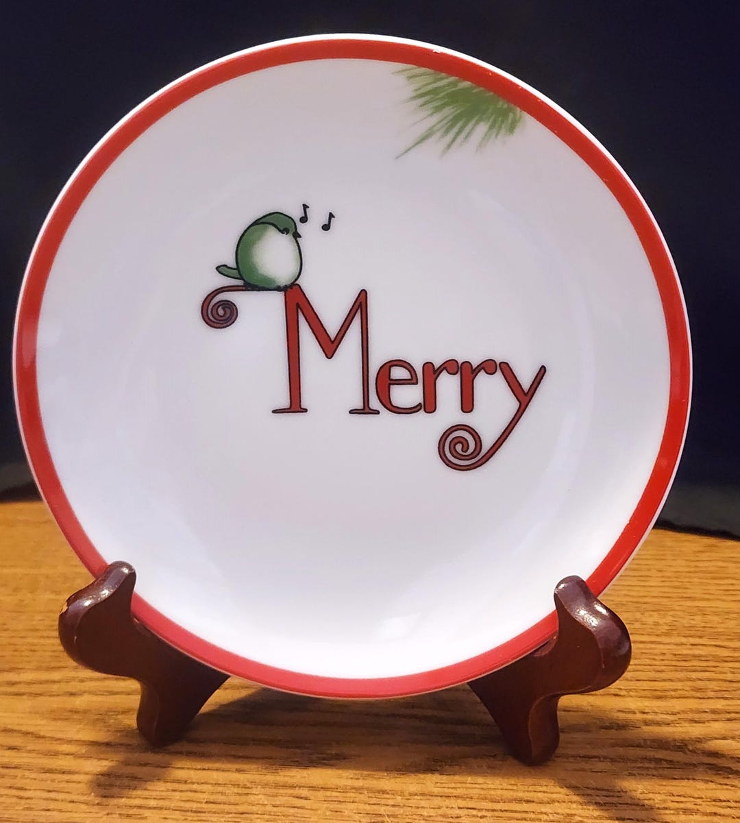 Vintage Merry Plate - Etsy