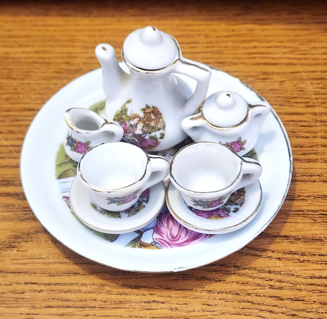 Vintage 10 Piece Miniature Tea Set - so Cute! - Etsy