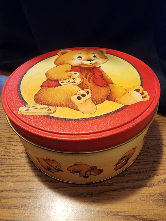 Vintage Teddy Bear Tin - Etsy