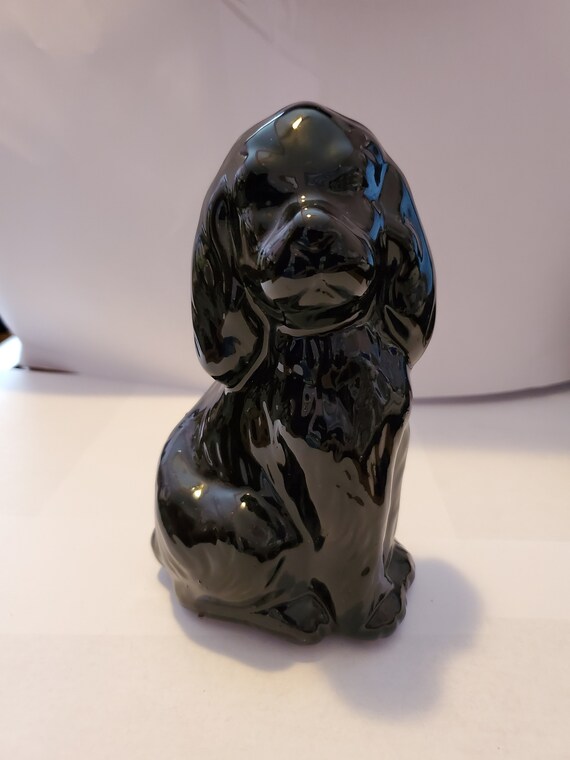Vintage High Gloss Black Lab Statue | Etsy