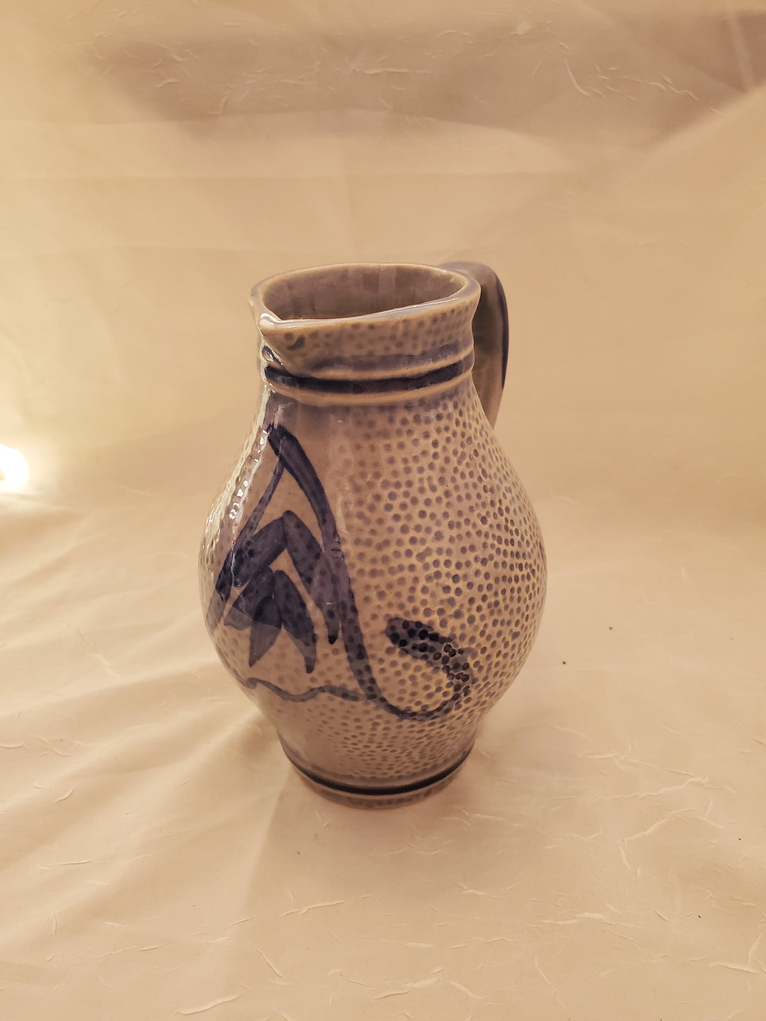 Vintage Cobalt Blue and Grey Salt Glazed Art Pottery - Etsy