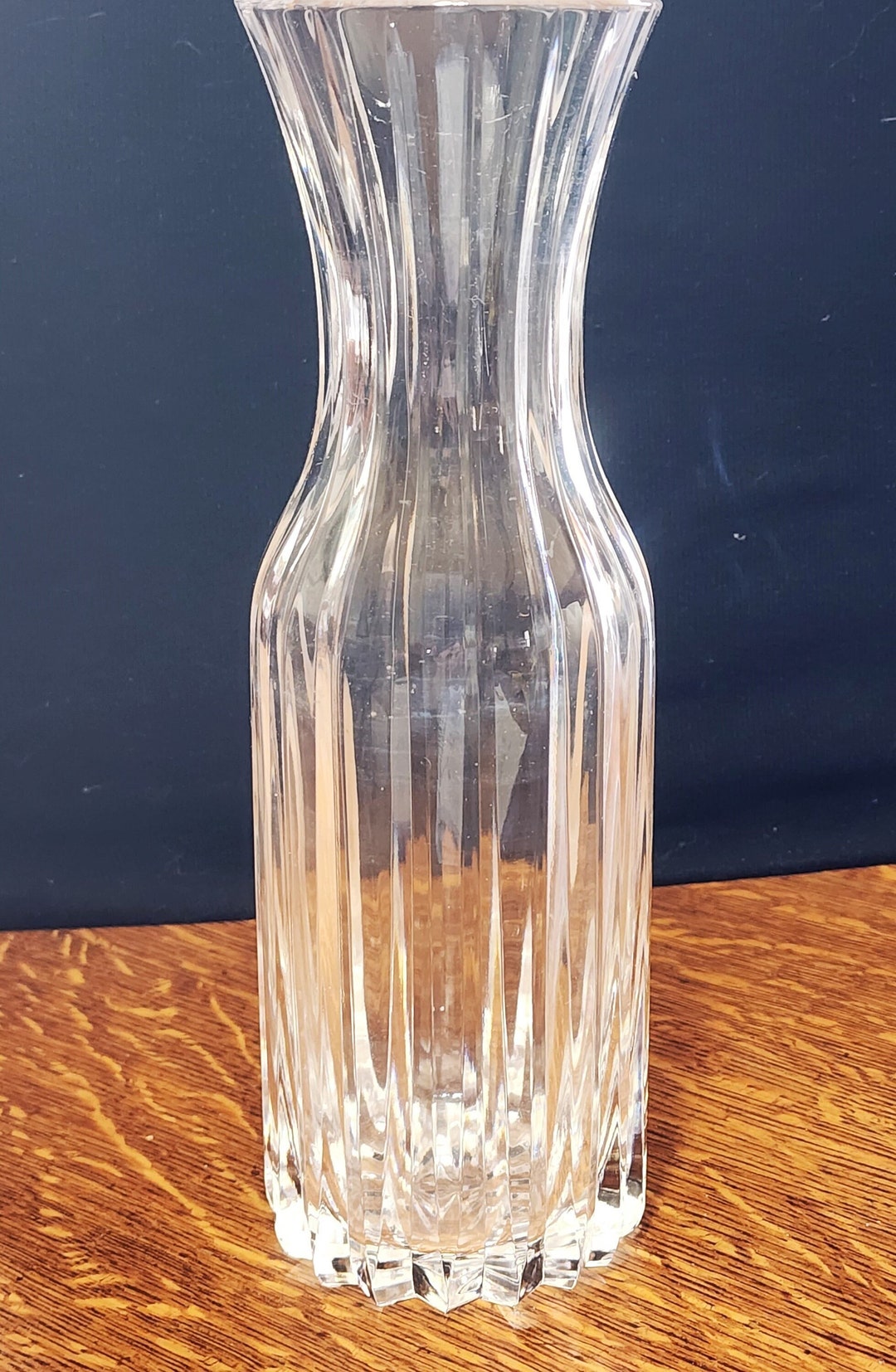 Vintage 9 1/2" Cut Crystal Vase With Grooves - Just Amazing Piece - Etsy