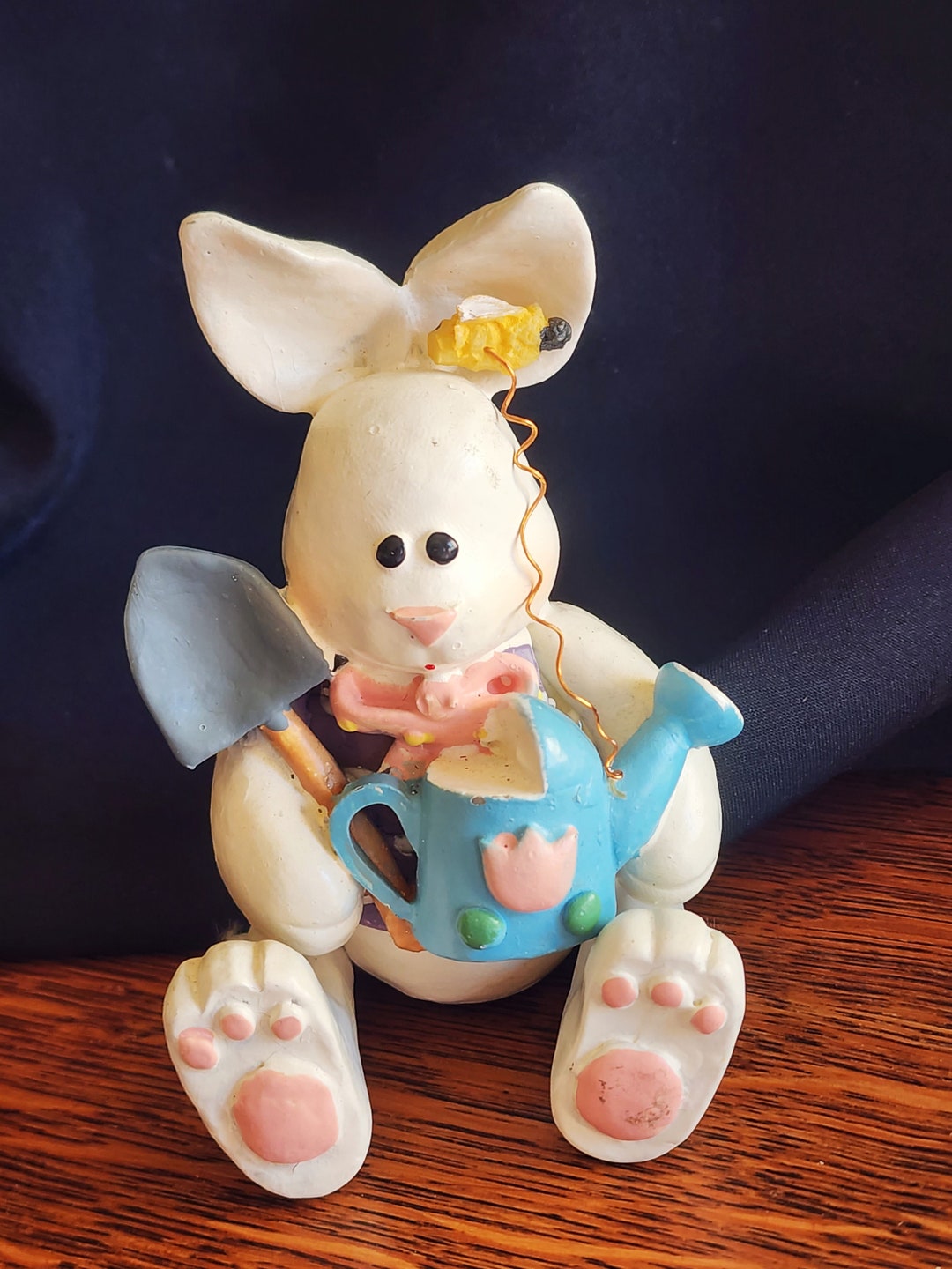 Vintage Ceramic Rabbit With Shovel and Watering Can - Etsy