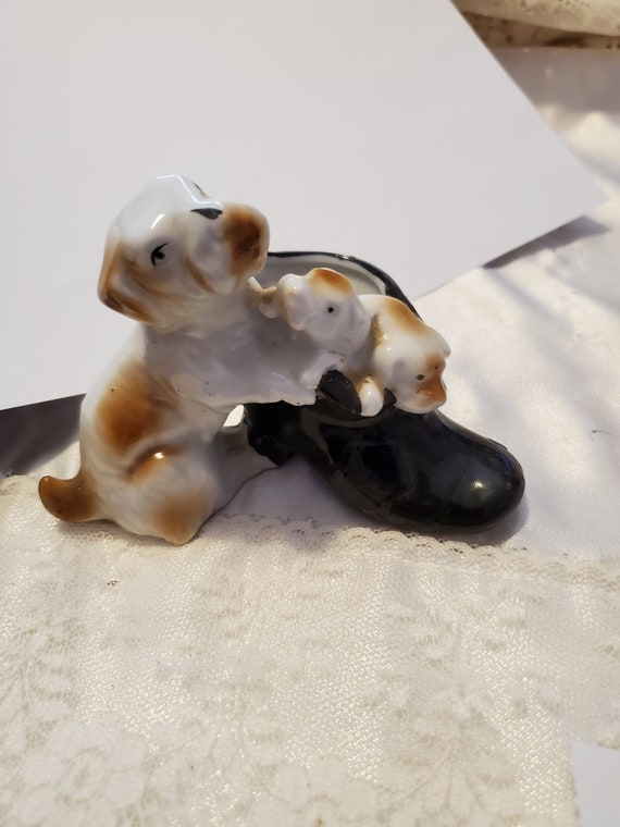 Vintage Japanese Porcelain Dog and Puppies Toothpick Holder - Etsy