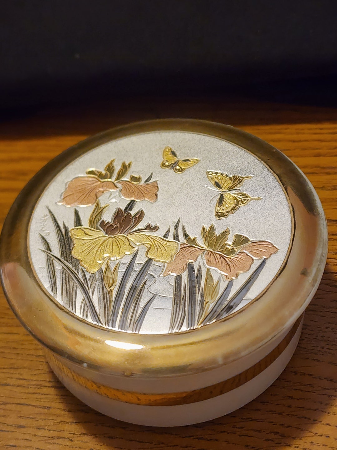 Vintage the Art of Chokin 24kt Gold Trinket Box - Etsy