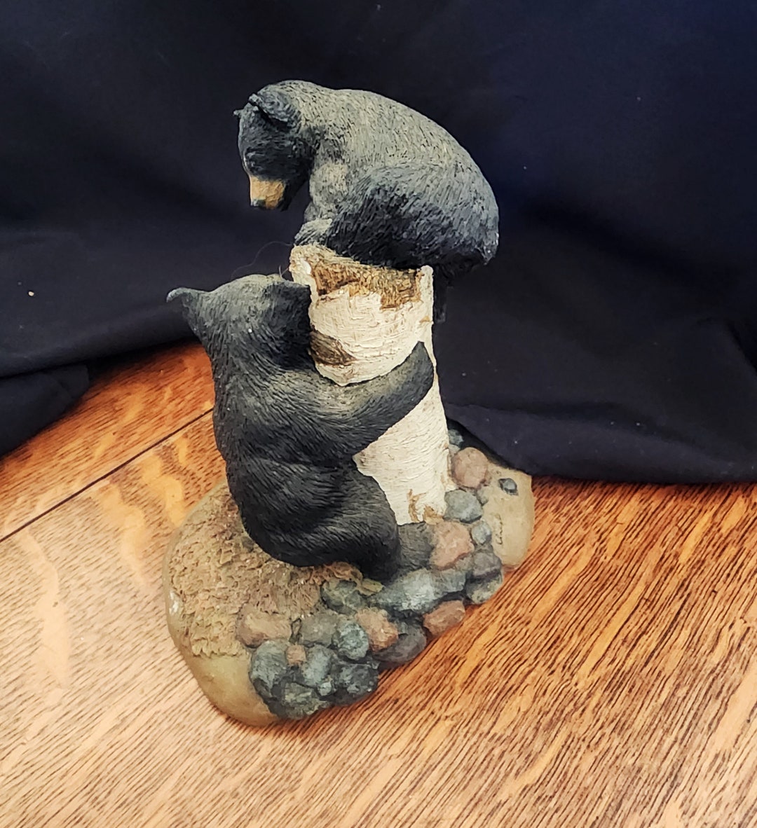 Vintage Living Stone Bears in Tree Statue - Etsy