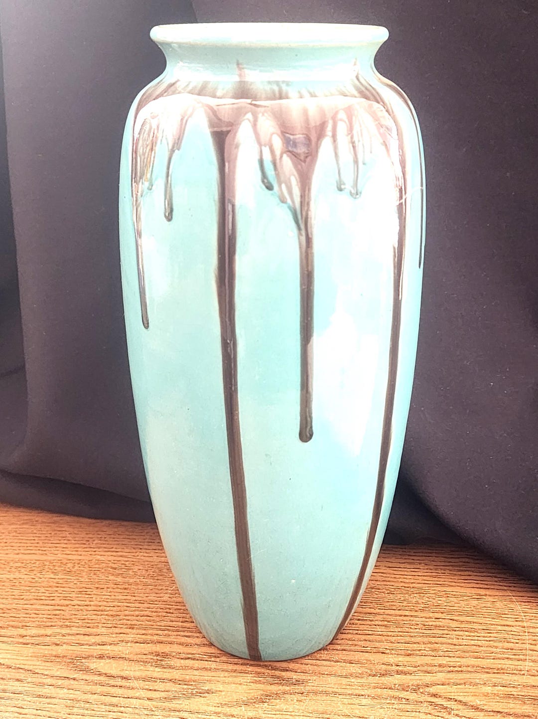 Vintage 10" Anton Lang Drip Glaze German Pottery Vase - 1910 With Full ...