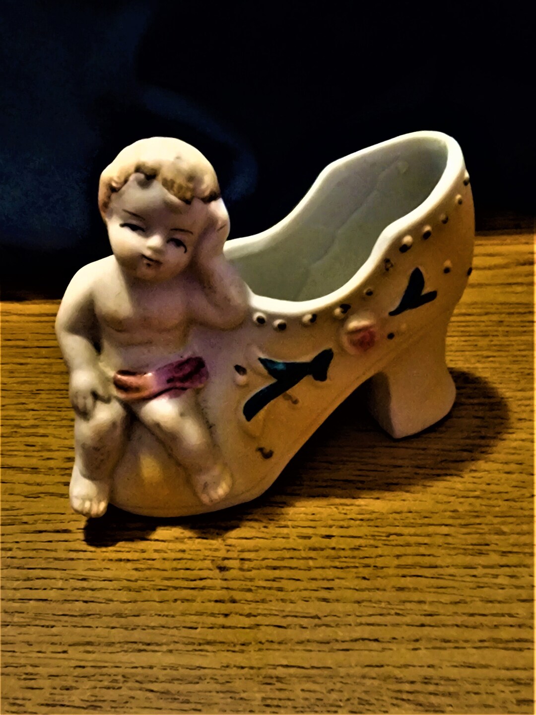 Vintage Japanese Indoor Planter Show With Baby Cherub on Toe - Etsy