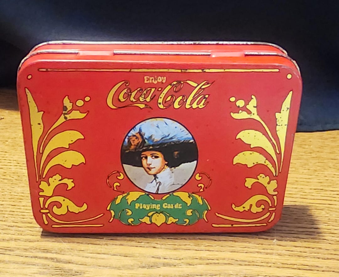 Vintage Coca Cola Playing Cards Set With Scoring Card & Pencil in a Tin ...