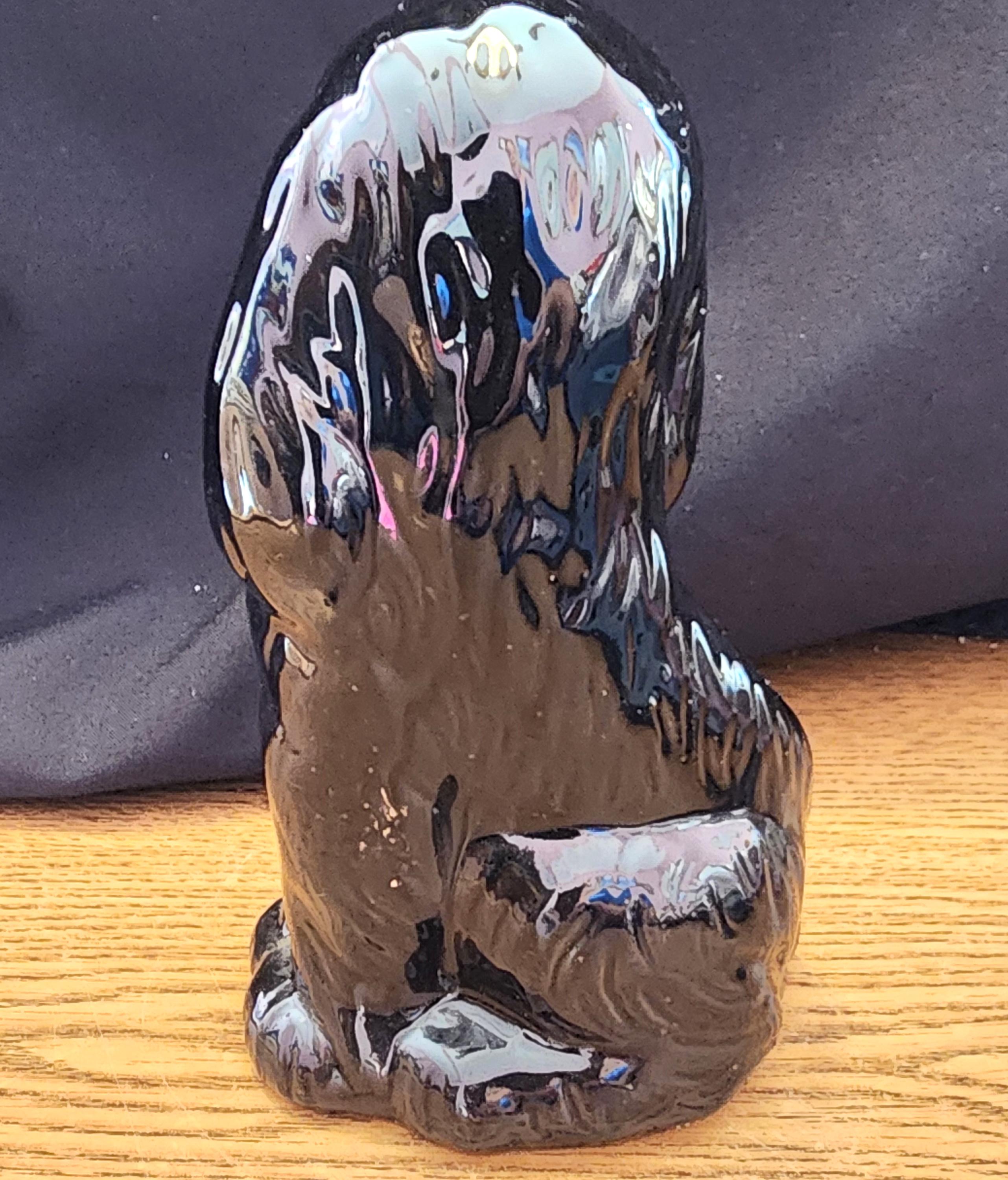 Vintage High Gloss Black Lab Statue - Etsy