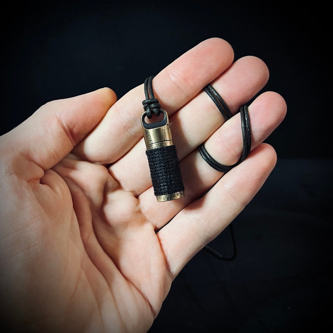 Rustic Solid Brass Small Pill Vial Distressed Shotgun Shell Capsule ...
