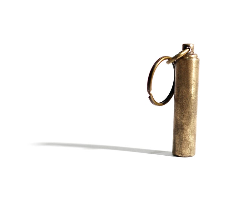 Dull Polished Distressed Solid Brass Bullet Pill Box Bottle - Etsy