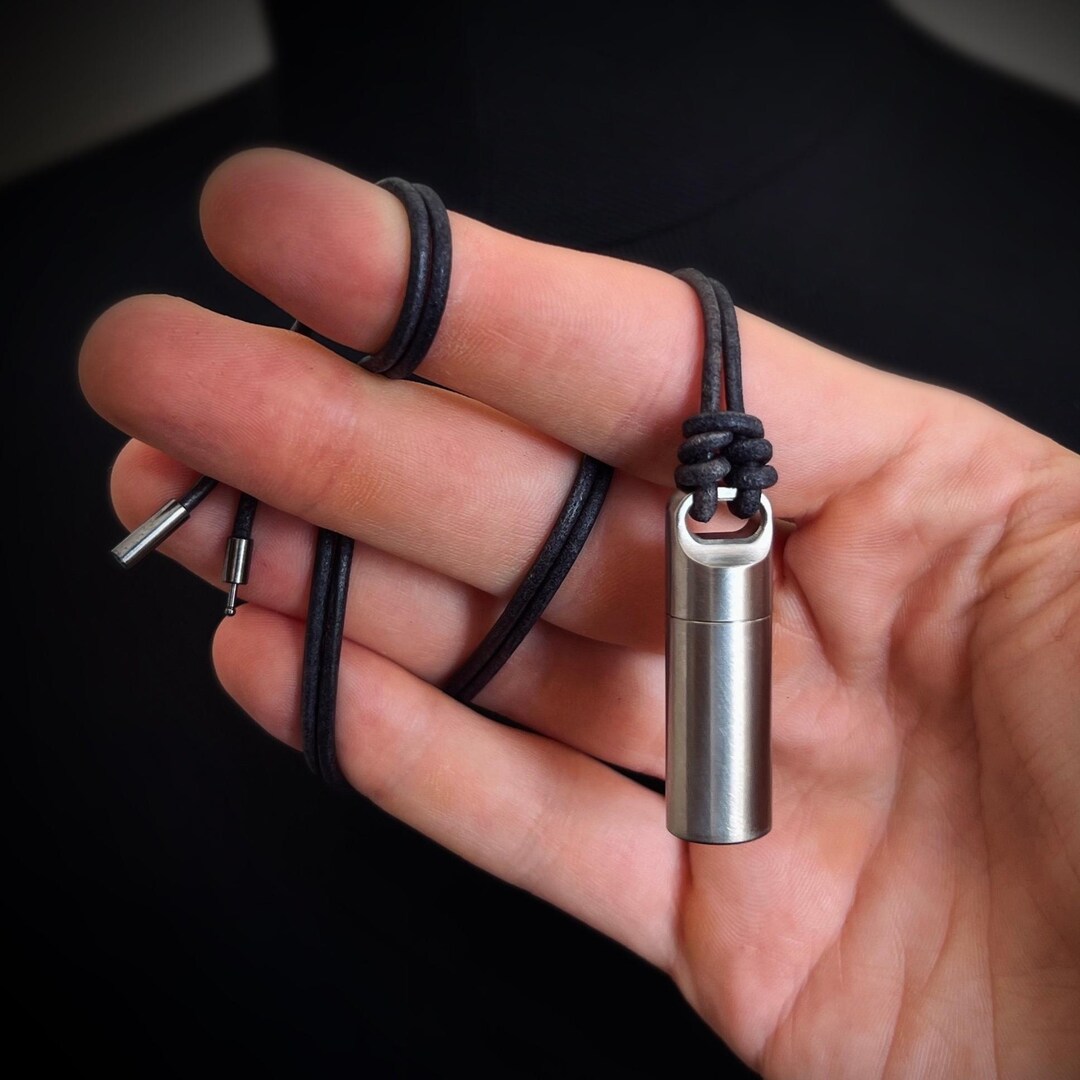 Brushed Matte Stainless Steel Small Pill Vial Shotgun Shell Capsule ...