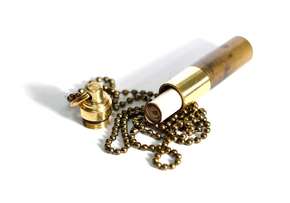 High Contrast Polished Brass Pill Box Vial Bullet Capsule | Etsy