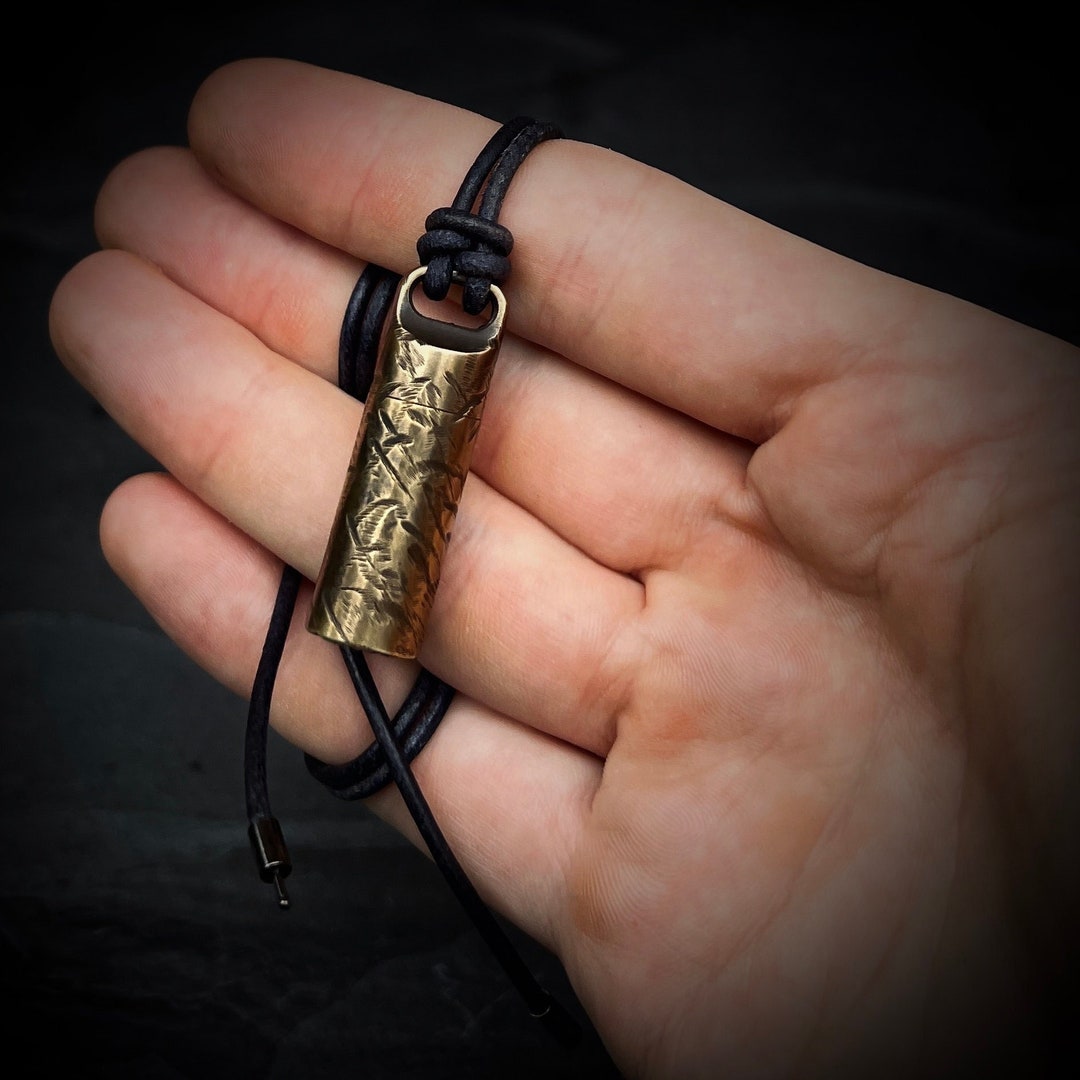 Solid Brass Small Pill Vial Cracked Effect Heavily Distressed Shotgun ...