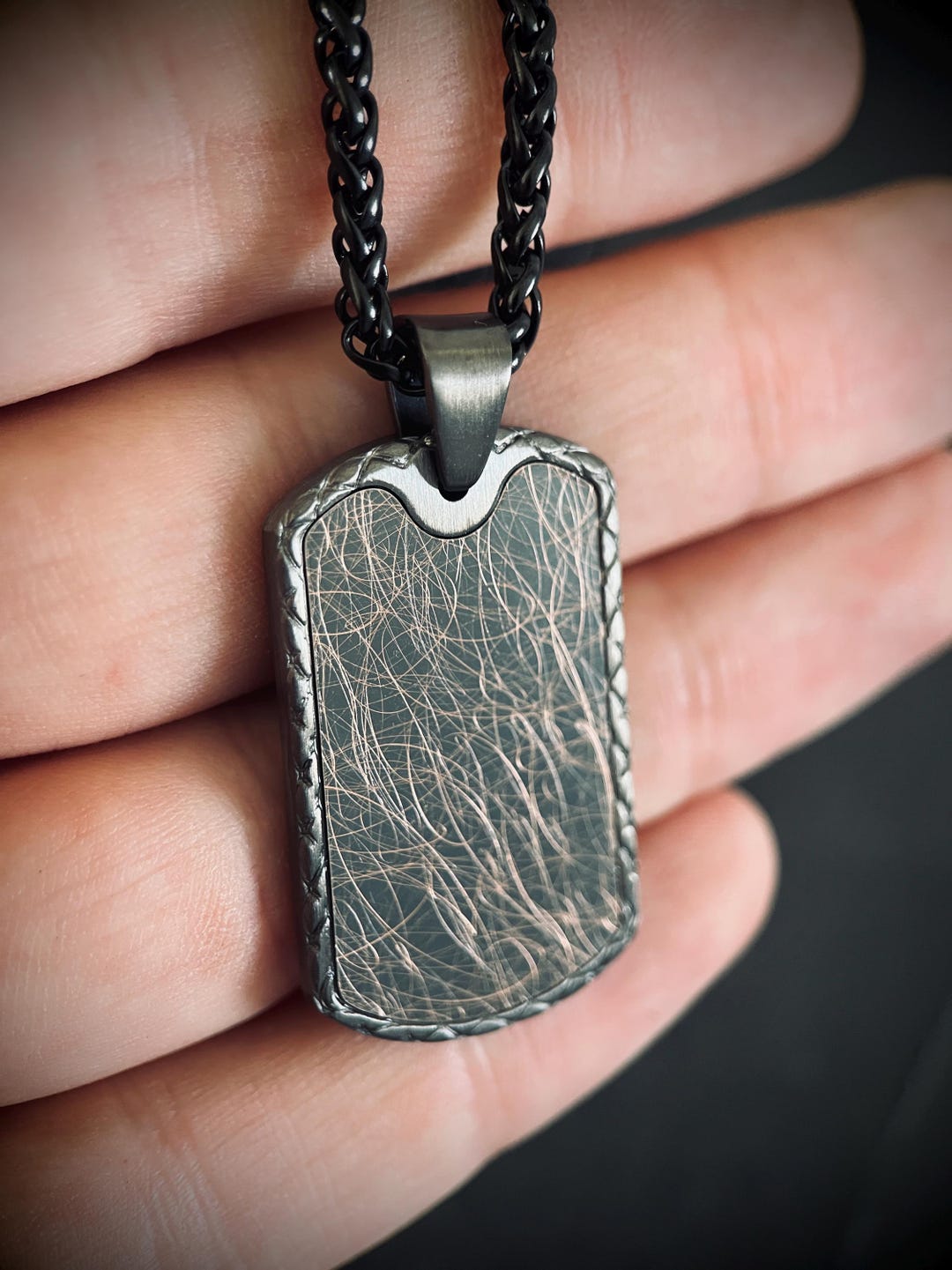 Distressed Gunmetal & Copper Distressed Dog Tag Pendant - Stainless ...