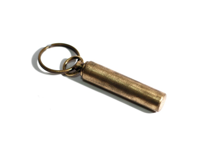 Dull Polished Distressed Solid Brass Bullet Pill Box Bottle - Etsy